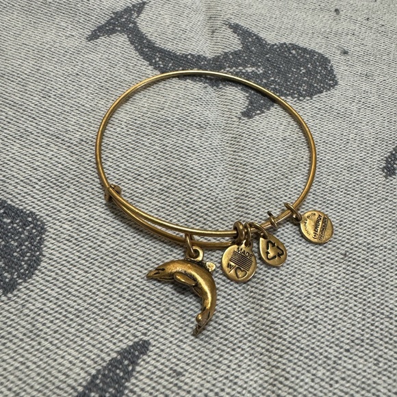 Alex and Ani | Jewelry | Alex And Ani Gold Dolphin Bangle Bracelet ...